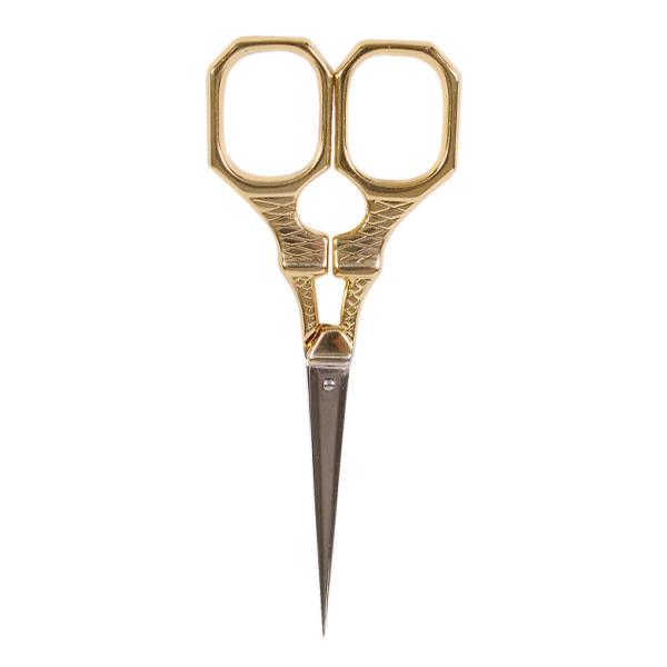 手芸用の糸切りハサミです。エッフェル塔をモチーフにデザインされています。先が細く鋭くなっているので、細かなカットに最適です。ハサミの持ち手部分は金メッキ、刃渡り部分はシルバーになります。[裁縫材料 手芸 刺しゅう 刺繍 和洋裁 クラフト 道...