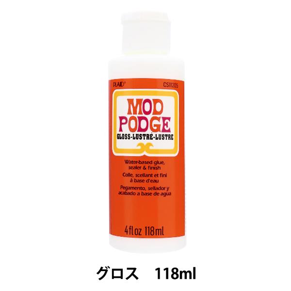 仕上がりがつや有りのグロスになる一般的なデコパージュ用のモットポッジです。ボンド、シーラー、上塗りとして使用できます。デコパージュペーパーの他、ウッド、ファブリック、プラスチック、キャンバスなどのデコパージュ作品に使えます [デコパージュ ...