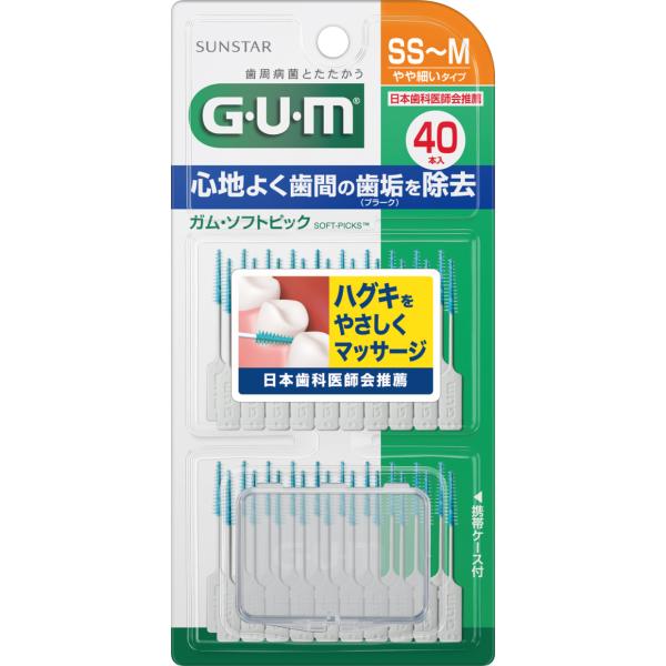 歯間の歯周プラーク（歯垢）除去で歯周病対策。ハグキにやさしいゴムタイプの歯間ブラシでやさしくマッサージしながら心地よく歯間ケアします。