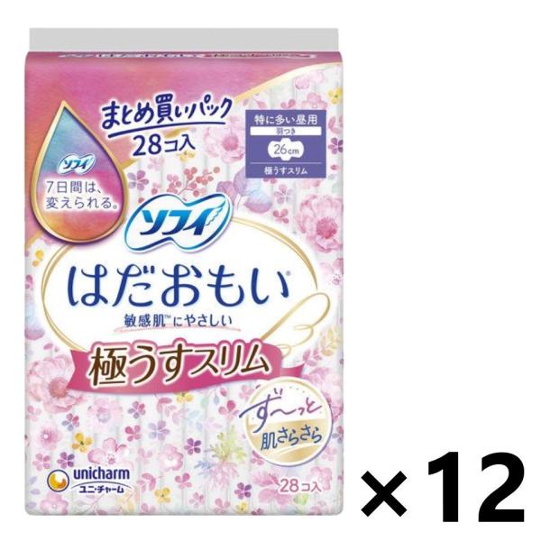 生理中の敏感肌にやさしい　はだおもい極うすスリム吸収後も、肌サラサラつづく！しっかり吸収、肌サラサラつづくふんわりやさしいつけ心地裏面は、ナチュラルフラワーデザイン