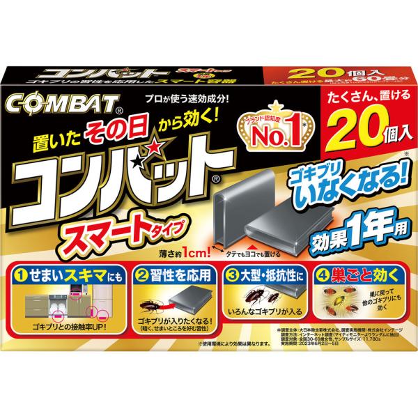 置くだけで1年間、巣ごと丸ごとゴキブリ退治効き始めが早く、１年効く！プロが使う速効成分で置いたその日から効果を発揮します。「ピーナッツ香料」を新配合2倍の広さに効く「イースト成分」に加え、「ピーナッツ香料」を新しく配合しました。ゴキブリの習...