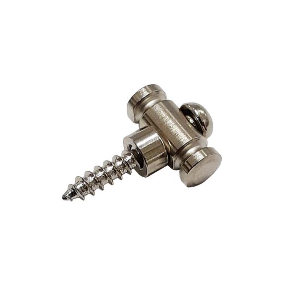 YJB PARTS Gシリーズ(Made by GOTOH)円筒型ストリングガイド高さ2.5mmのスチール製スペーサー、取り付けねじ付きニッケルフィニッシュ