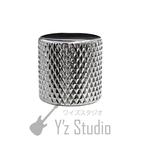 フラットトップタイプの横ネジ式メタルノブクロームフィニッシュ素材は鉄CTSやBOURNS製などの1/4インチソリッドシャフトにも適合