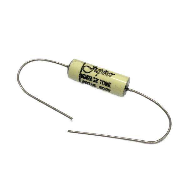 Astron Yellow Molded のレプリカトーンキャパシター0.001uF/600VDC　φ7.5×20ギターアンプ回路、ギター本体のトーン回路のリペア・カスタムパーツとして。また1960年代以降のビンテージアンプ、ビンテージギタ...