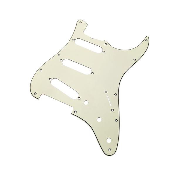 エイジドホワイトとミントグリーンの中間のような絶妙な色調を再現したビンテージミントアイボリー3Ply65年式11穴タイプ、インチ規格、国内生産品裏面は全面を高周波シールド用アルミテープでシールド処理Fender USA向け(Fender U...