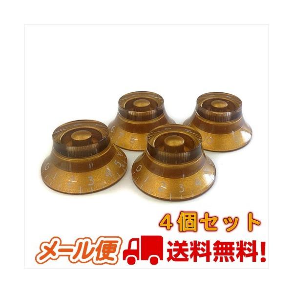 日本製ギブソン系ギターに幅広く搭載されている定番のトップハットノブ(ベルノブ)CTSなどの24山刻みインチ規格スプリットシャフトに適合1〜10の数字はプリント印字タイプ【4個セット】
