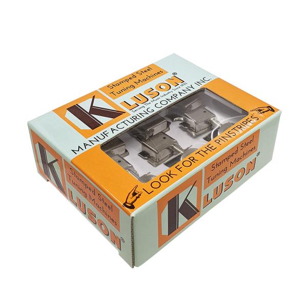 覆ることのないオリジナル、クルーソン・デラックス1963年後期からフェンダーの上級モデルで使用されていた「2列刻印」“クルーソン・デラックス”復刻ペグ『正規輸入品』ニッケルフィニッシュ配列：L6(左側6連)