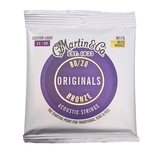 伝統の80/20ブロンズ アコースティックギター弦。深みのある豊かな低音とクリアで明るい高音。マーティンストリングスの確かなサウンドとクオリティ。M175 Custom Lightゲージ： .011, .015, .023, .032, ....