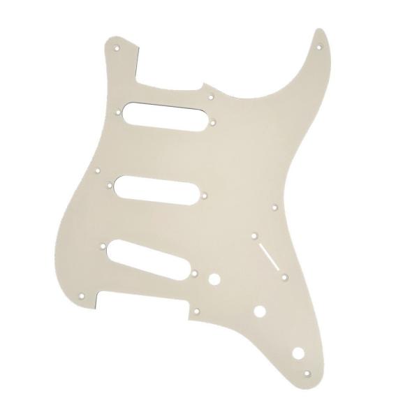エイジドホワイト1PLY、57年式8穴タイプ、インチ規格品現行USA 50's Pickguardsを元に製作□主な適合モデル現行Fender USAおよびMexico製ST50'sタイプなど