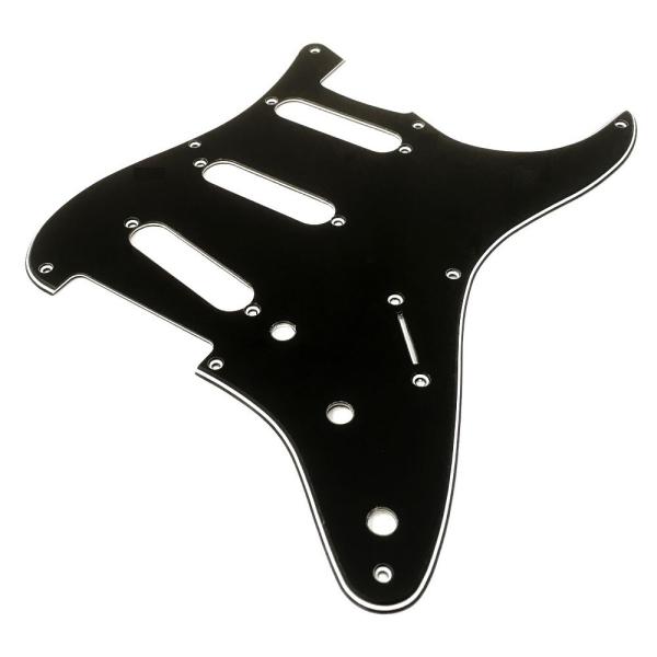 57年式8穴タイプ、ブラック3PLY、インチ規格品現行USA 50's Pickguardsを元に製作裏面はアルミテープでシールド処理□主な適合モデル現行Fender USAおよびMexico製ST50'sタイプなど