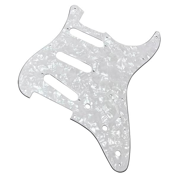 インチサイズのストラト用ピックガード72年式11穴タイプ、ホワイトパール3PLY、インチ規格、国内生産品現行USA 70's Pickguardsを元に製作□主な適合モデルAmerican Series/Standard/Deluxe/Se...