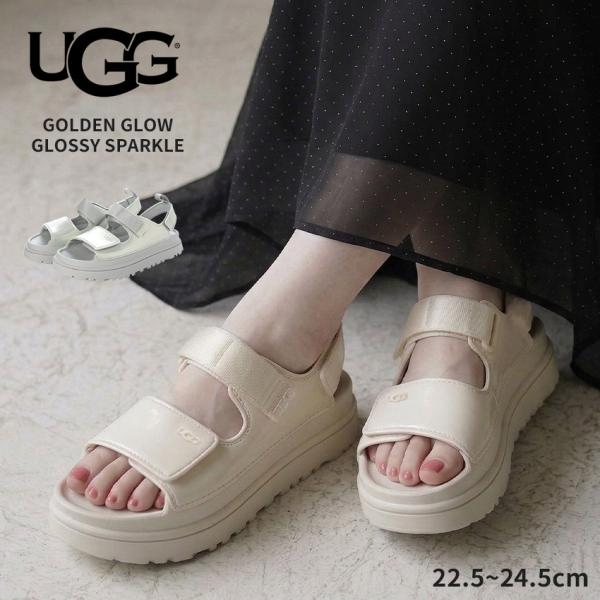 ■採寸[単位(cm)]ヒール高/3.5cm※実際に同一の商品を採寸した結果です。■ブランド：UGG アグ■アイテム：サンダル■スタイルNo：1178750K■商品名：ゴールデングロウ グロッシー スパークル サンダル■性別：レディース■重量...