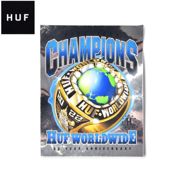 ■採寸[単位(cm)]縦/8.8cm横/6.8cm※上記サイズは、実際に同一の商品を採寸した結果です。■ブランド：HUF ハフ■アイテム：ステッカー■スタイルNo：AC00686■商品名：ワールドワイド チャンピオン ステッカーハフより「ワ...