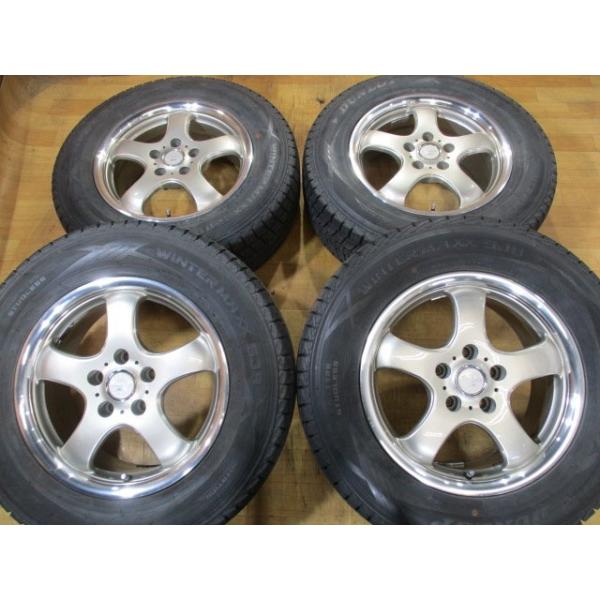 溝十分有り! そこそこ綺麗 デリカ D:5 D5 装着に! KOSEI ホイール スタッドレス 4本セット 16インチ 215/70R16 ダンロップ WINTERMAXX SJ8