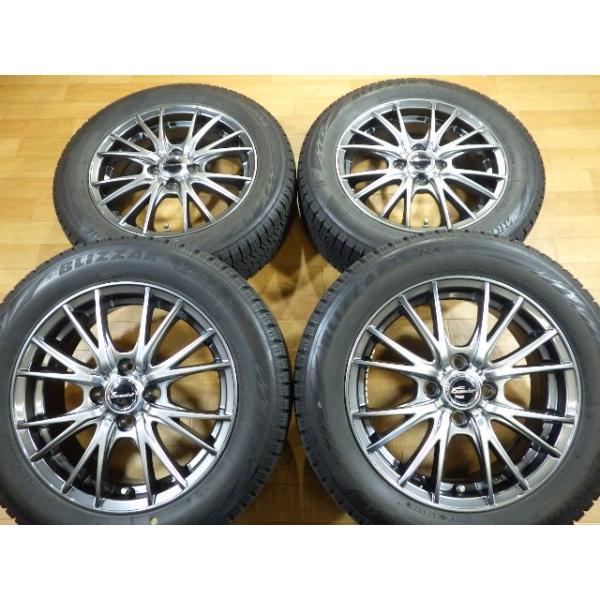 溝十分有り! ヤリス アクア ヴィッツ スイフト フィット EXceeder ホイール スタッドレスタイヤ 4本 15インチ 185/60R15 ブリヂストン VRX2