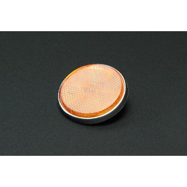 汎用の反射板です。M5ネジ仕様。プラスチック製で仕上がりはそれなりです。サイズを参考にしてください。サイズ直径　　　約58ミリ板の厚さ　約8ミリ＊ネジを含むと厚さが2センチ以上になるため簡易便では送れません。【適合確認】Z400FX/Z1/Z2