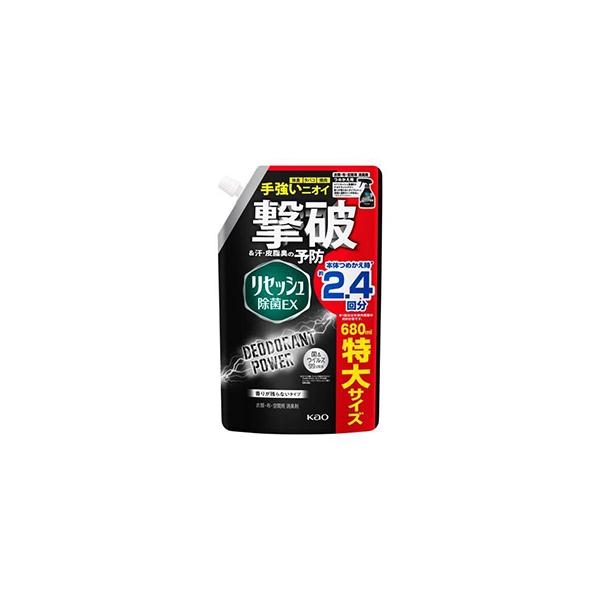 ▼5000円以上送料無料　(但し沖縄県、離島などは別途送料負担があります)　　　花王　リセッシュ除菌ＥＸ　デオドラントパワー　香りが残らないタイプつめかえ用６８０ｍｌは手強いニオイ撃破！体臭・タバコ・焼肉などのニオイを瞬間消臭。汗・皮脂臭を...