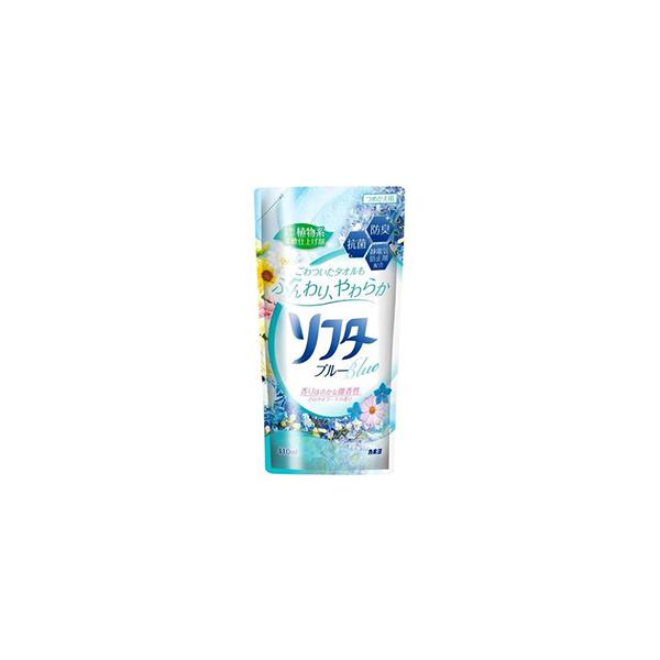 ▼沖縄県、離島地域は「送料無料対象外」となります。別途送料負担がございますのでご注意下さい。　　カネヨ石鹸　抗菌剤入りソフター１／３ブルーつめかえ４１０ｍｌは植物から生まれた柔軟剤。抗菌・防臭、静電気防止剤配合。ふっくら仕上げで汗や水を吸い...