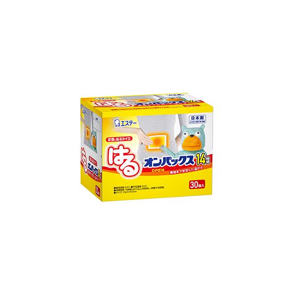 ▼5000円以上送料無料　(但し沖縄県、離島などは別途送料負担があります)　　エステー　はるオンパックス　３０個は長時間安定した温度が持続する、品質の良い貼るタイプのカイロです。薄く、中身が均一で片寄らず、からだにぴったりフィットします。温...