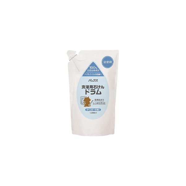 ▼沖縄県、離島地域は「送料無料対象外」となります。別途送料負担がございますのでご注意下さい。　　　太陽油脂　パックス 洗濯用石けん ドラムつめかえ用１Ｌ　1個は専用処方でしっかり洗える泡立ちひかえめで高洗浄力。ドラム式洗濯機に適した処方です...