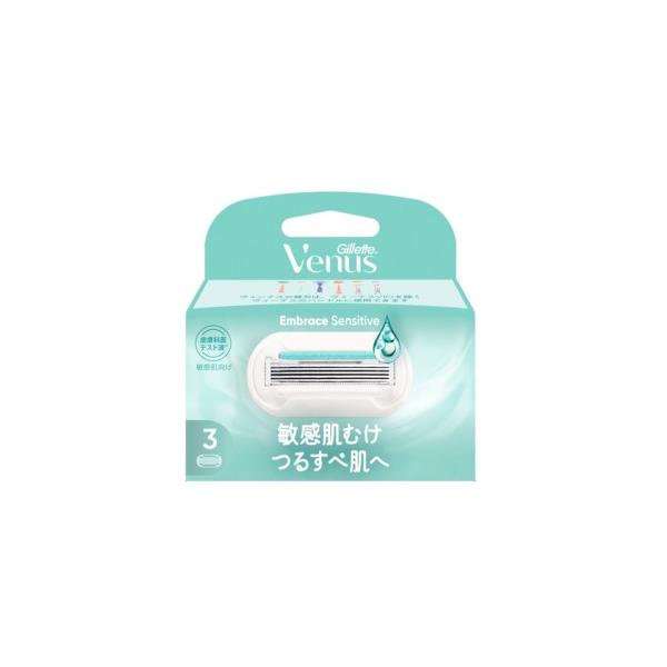 ▼5000円以上送料無料　(但し沖縄県、離島などは別途送料負担があります)　　　Ｐ＆Ｇ　ジレット ヴィーナス 敏感肌向け 替刃３個入はうるおいグライドジェル/なめらかシェービング、お肌を保護するグライドジェル びっくりする剃り心地(アロエ配...