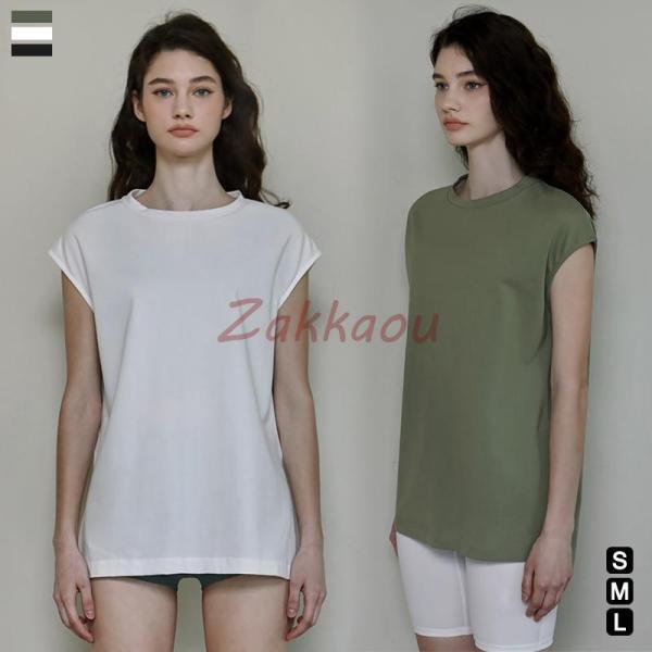 ヨガウェア トップス Ｔシャツ ゆったり ノースリーブ タンクトップ レディース フィットネスウェア スポーツ Tシャツ ロングＴ 吸汗速乾 シンプル 無地 サイドスリット ランニング ジム フィットネス ヨガウェア ホットヨガ●素材：ナイ...