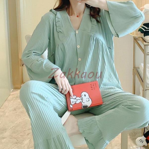 ■ 品名：レディースパジャマ(2点セット)■ 素材：綿■ カラー：全6色■ サイズ：M-2XL人気検索キーワード：マタニティ パジャマ ホームウェア 授乳服 妊婦服 マタニティ パジャマ　ナイティセット 半袖　長袖 長そで 授乳服 妊婦服 ...