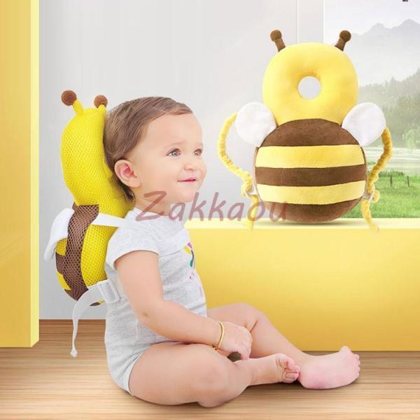 ■品名：ベビー頭保護クッション■素材：表地（ポリエステル） 充填物（PP綿）■カラー：全6色■サイズ：37*21CM■適応年齢：5ヶ月〜36ヶ月人気検索キーワード：赤ちゃん 転倒防止 ごっつん防止 リュック 柔らか はち キッズ 乳幼児 頭...