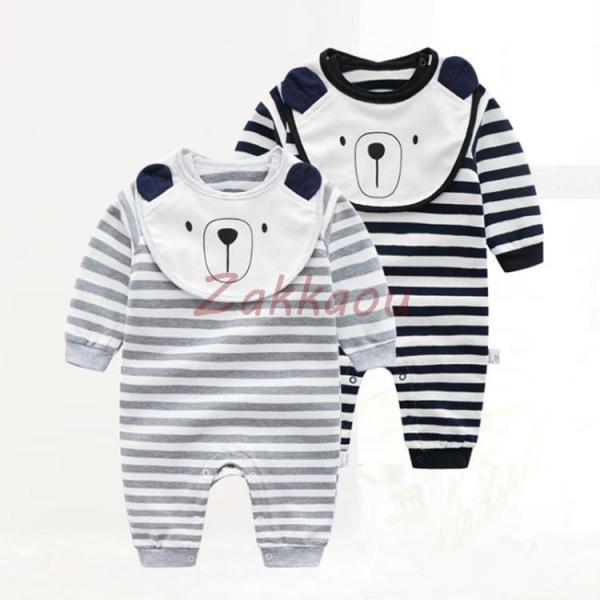 品名：ベビーロンパース■ 素材：綿95％+ポリエステル5%■ カラー：全2色■ サイズ：66-100■ 季節：春、秋人気検索キーワード：秋冬　ロンパース ベビー つなぎ 新生児 幼児 女の子 男の子 ジャンプスーツベビー服 赤ちゃん 着ぐる...