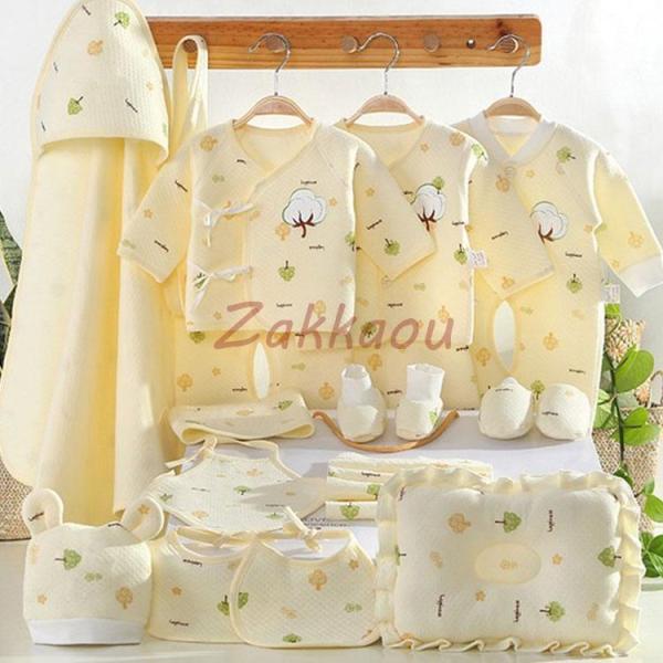 ■ 品名：ベビー洋服セット■ 素材：綿混紡■ カラー：全2色■ サイズ：59-73■ セット内容：23/21/18点セット■ 季節：オールシーズン人気検索キーワード：新生児肌着セット　敏感肌 オーガニック コットン ベビー服 ギフト ベビー...