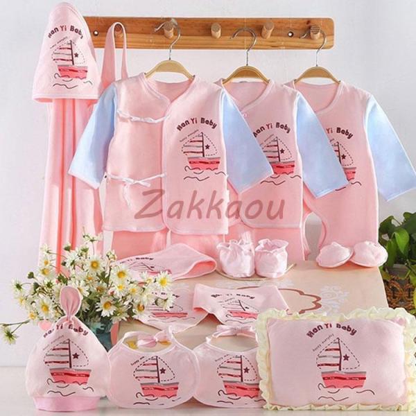 ■ 品名：ベビー洋服セット■ 素材：綿混紡■ カラー：全2色■ サイズ：59-73■ セット内容：18点セット■ 季節：オールシーズン人気検索キーワード：新生児肌着セット　敏感肌 オーガニック コットン ベビー服 ギフト ベビー用品 コンビ...