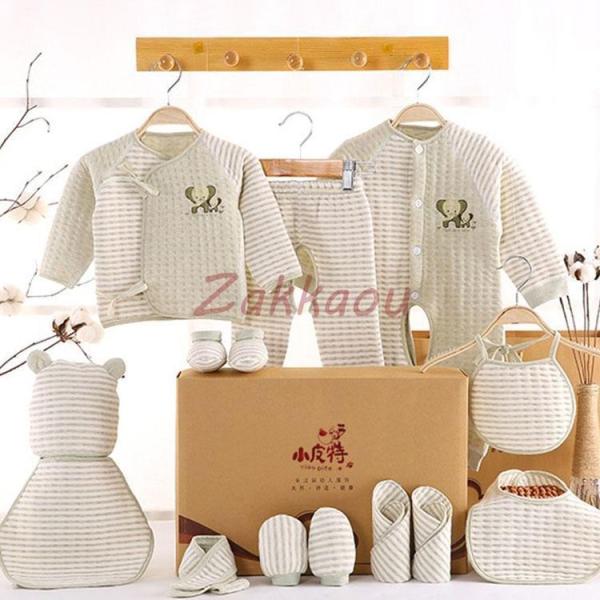 ■ 品名：ベビー洋服セット■ 素材：綿混紡■ カラー：全2色■ サイズ：59-73■ セット内容：13/18点セット■ 季節：オールシーズン人気検索キーワード：新生児肌着セット　敏感肌 オーガニック コットン ベビー服 ギフト ベビー用品 ...