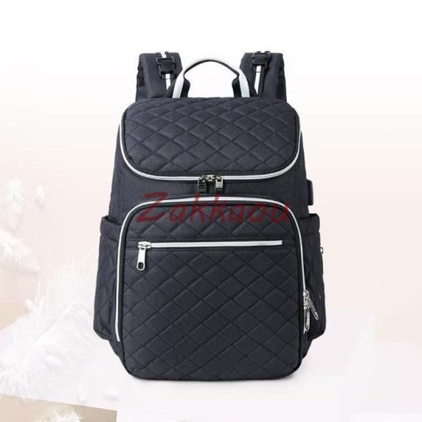 ■品名:マザーズバッグ■素材（外側）: オックスフォード■素材（内側）: ポリエステル■サイズ(約):横28cm、縦37cm、マチ14cm■金具の色：シルバー■開閉式：ファスナー式■ポケット 内側：メイン収納*1、ファスナー式*1、小物用オ...