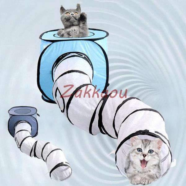 ■品名：猫トンネル■素材：ポリエステル■カラー：全2色■サイズ：写真参考人気検索ワード：ねこトンネル 猫ハウス キャットトンネル 折りたたみ 簡単収納　組み立て簡単 洗える 運動不足対策 ピンク　猫用おもちゃ キャットトイ 猫寝袋玩具 ふと...