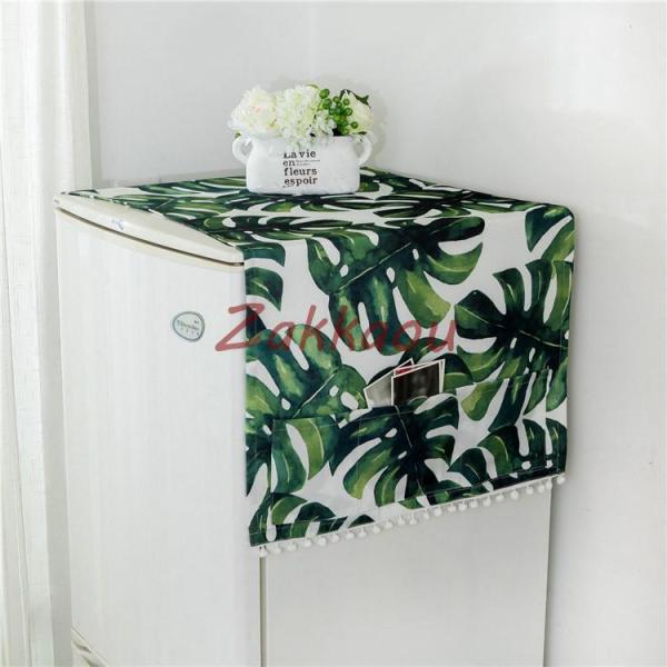 ■品名：防塵カバー■素材：ポリエステル ■カラー：全1色■サイズ：写真参考■生産地：：中国■適用電器：冷蔵庫/レンジ■人気検索ワード：冷蔵庫 ダストカバー 汚れ防止 カバー 収納 ポケット 防塵カバー 収納袋付き 冷蔵庫上カバー 防水 小物...