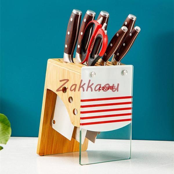 ■品名：包丁スタンド■素材：強化ガラス+バンブー■カラー:全2色■サイズ：写真参考人気検索ワード：包丁スタンド おしゃれ ナイフスタンド 包丁立て キッチンナイフ ハサミスタンド キッチン 収納 調理小道具たて 包丁 スタンド ナイフ 収納...