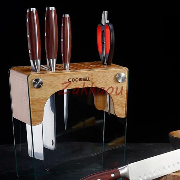 ■品名：包丁スタンド■素材：バンブー+強化ガラス■タイプ：全2タイプ■サイズ：写真参考人気検索ワード：包丁スタンド おしゃれ ナイフスタンド 包丁立て キッチンナイフ ハサミスタンド キッチン 収納 調理小道具たて 包丁 スタンド ナイフ ...