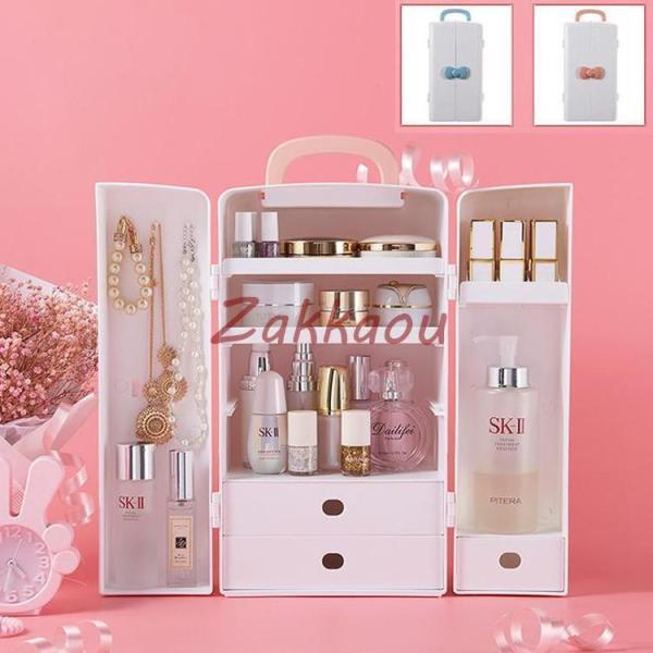 ■ 品名：コスメボックス■ 素材：ABS■ カラー：全2色■ サイズ：21cm*22cm*38cm■ 産地：中国 人気検索ワード：メイクアップボックス コスメボックス ドレッサー 大容量 メイクボクス ジュエリーボックス 鏡台 化粧箱 化粧...