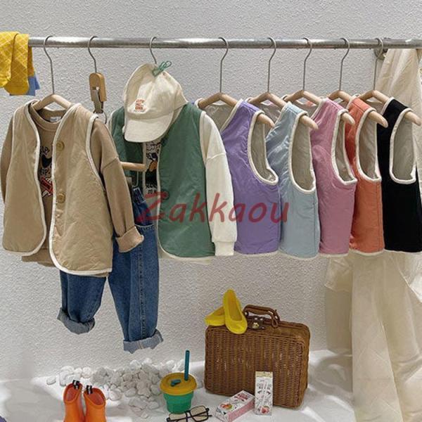 ■ 品名：キッズ中綿ベスト■ 表地：コットン ■ 裏地：ポリエステル ■ カラー：全7色■ サイズ：100-140■ 充填物:ポリエステル 人気検索ワード：子供服 女の子 男の子　子供コート中綿コート ジャケット キッズコート 90 100...