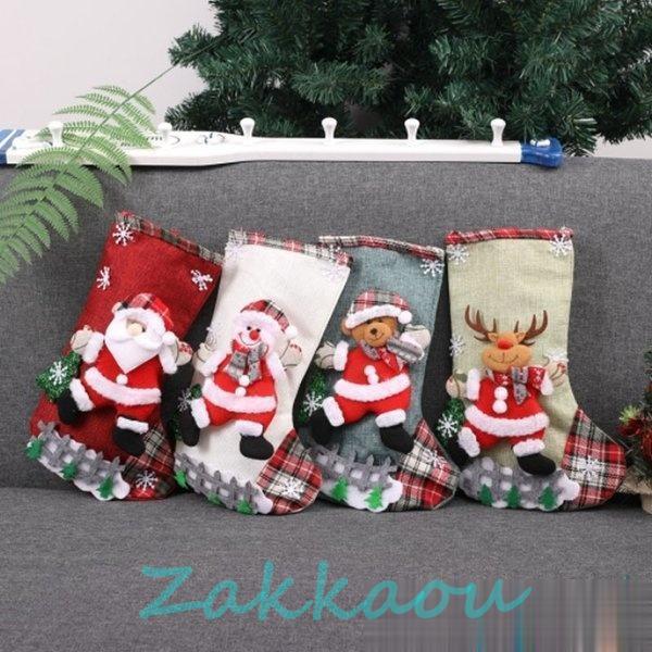 クリスマス飾り ソックス プレゼント ギフト サンタソックス パーティーグッズ お菓子入り サンタクロース 雪だるま 壁掛け【カラーについて】生産ロットにより柄の出方や色の濃淡が多少異なる場合がございます。お使いのモニターや撮影時の光の加減...