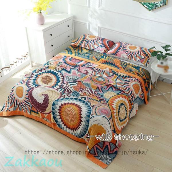 ・素材： 綿　4重ガーゼ・サイズ：150*200cm、200*230cm・安全性：無蛍光の100%天然素材、ご安心使用ください。・かわいい柄。タオルケットやシーツ代わりとしてのご使用がおすすめです。・肌に優しい天然素材、綿を使用ことでこの商...