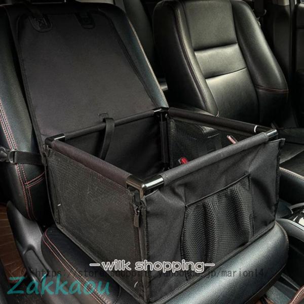 車用ペットシート/ドライブボックス主な特徴：1、可視メッシュ窓2、防水・清掃が簡単3、飛び出し防止リード4、折りたたみ式 コンパクト■運転中にもワンちゃんが安全で気持ちいいです。シートの後ろに白く小さいアンカーが二つ付き、席の隙間に入れて、...