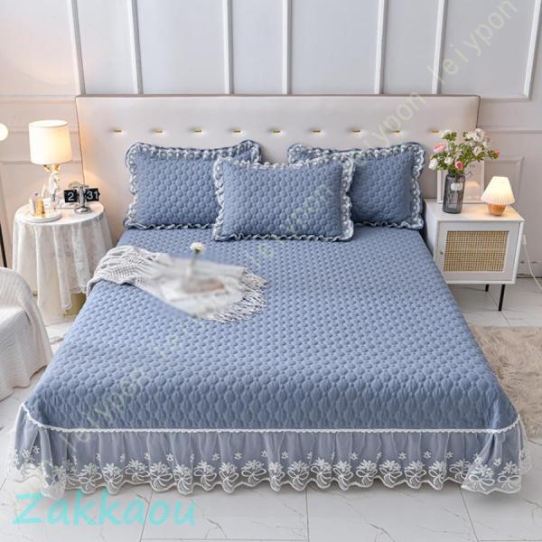 ＜商品情報＞【素材】●表地：ポリエステル　●充填物：綿【サイズ】48*74cm*2（枕カバー2枚）255*245cm*1（ベッドスプレット1枚）255*245cm*3（ベッドスプレット1枚＋枕カバー2枚）※サイズは1-3cm誤差があります、...