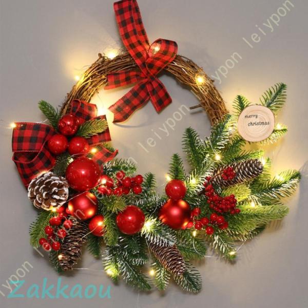 直径（外径）：約35cm/40cm/50cm/60cm  クリスマスリース本体*1 大切な人と共にクリスマスをお楽しみください。◎【リアルに見える】春の花の花輪は、人工の牡丹、バラ、牡丹の葉、そして表と裏の両方を覆うアジサイの花から作られ、...