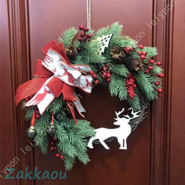 直径（外径）：約35cm/40cm/50cm/60cm 40cm*1=クリスマスリース本体*140cm*2=クリスマスリース本体*2大切な人と共にクリスマスをお楽しみください。◎【リアルに見える】春の花の花輪は、人工の牡丹、バラ、牡丹の葉、...