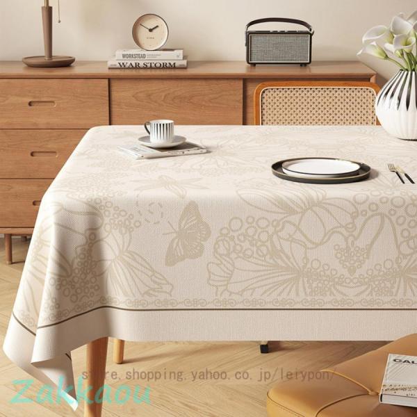 素材：PVC★このテーブルクロスは、PVC製で、丈夫、防水、耐摩耗性、柔らかく、変形せず、収縮せず、滑りにくく、臭いがありません。★防水加工なので、ほとんどの水性および油性の液体をはじきます。液体がビーズ状になって転がり落ちるため、ワイン、...