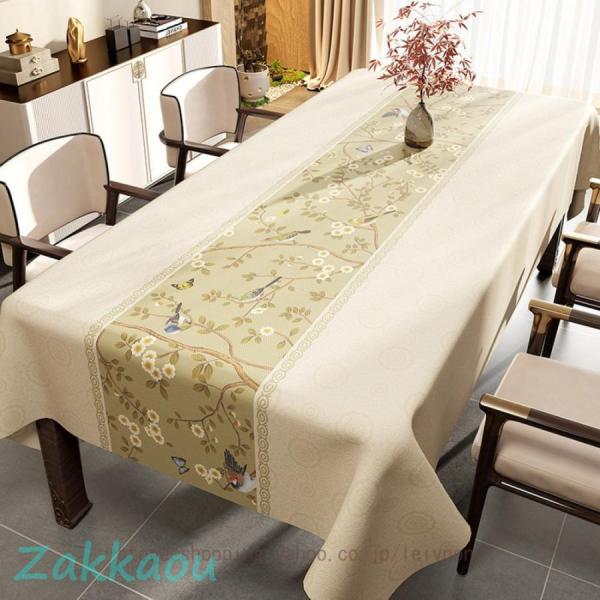 素材：PVC★このテーブルクロスは、PVC製で、丈夫、防水、耐摩耗性、柔らかく、変形せず、収縮せず、滑りにくく、臭いがありません。★防水加工なので、ほとんどの水性および油性の液体をはじきます。液体がビーズ状になって転がり落ちるため、ワイン、...