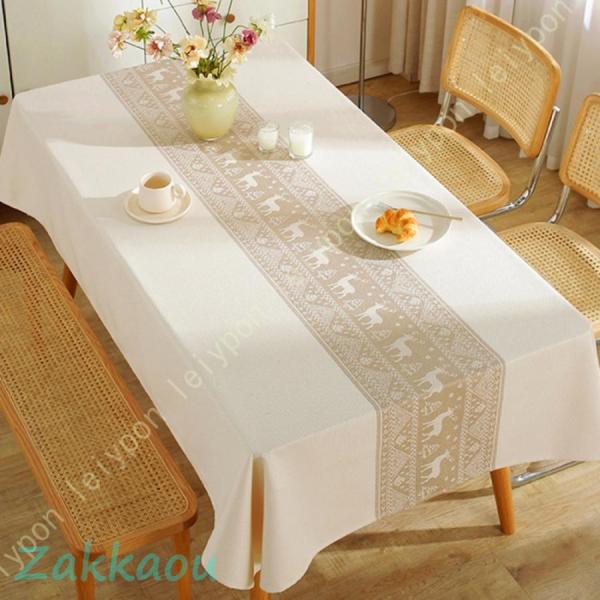 ◎仕様：素材：綿麻長方形テーブルに適したサイズ:140*140cm 100*160cm 140*180cm 140*200cm 140*220cm 140*260cm◎垂れるサイズのお勧め：食卓：四辺の縁は25-30cm垂れ下がっている。文...