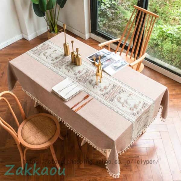 ◎仕様：素材：綿麻長方形テーブルに適したサイズ:90*90cm 90*140cm 100*160cm 110*110cm 110*170cm 140*140cm 140*180cm 140*200cm 140*220cm 140*240cm...