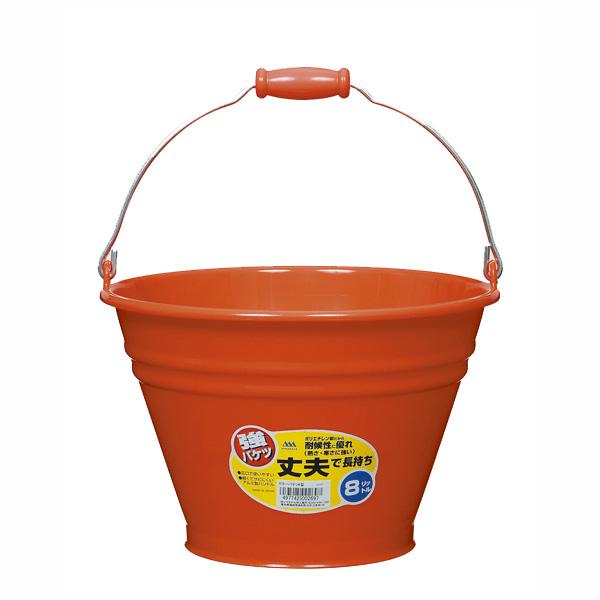 ○ポリエチレン製だから耐候性に優れ、丈夫で長持ち！     ○広口で使いやすい。     ○軽くてサビにくいアルミ製ハンドル。　 メーカー：ヒマラヤ化学　　サイズ：商品サイズ（約）：Φ305×H200mm     容量：8L 　※注意事項：